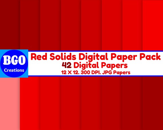 Red Digital Paper Pack 42 Shades of Red Plain Solid Colors - Etsy