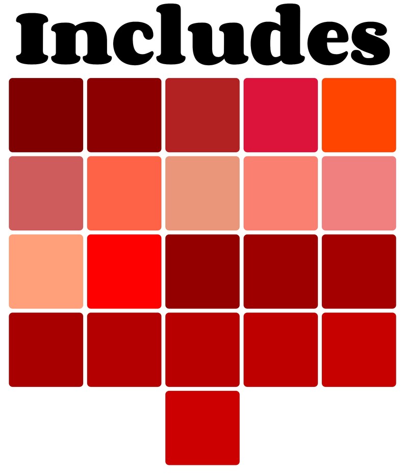 42 Red Solids PNG Digital Paper Pack, PNG Sublimation Background Plain ...