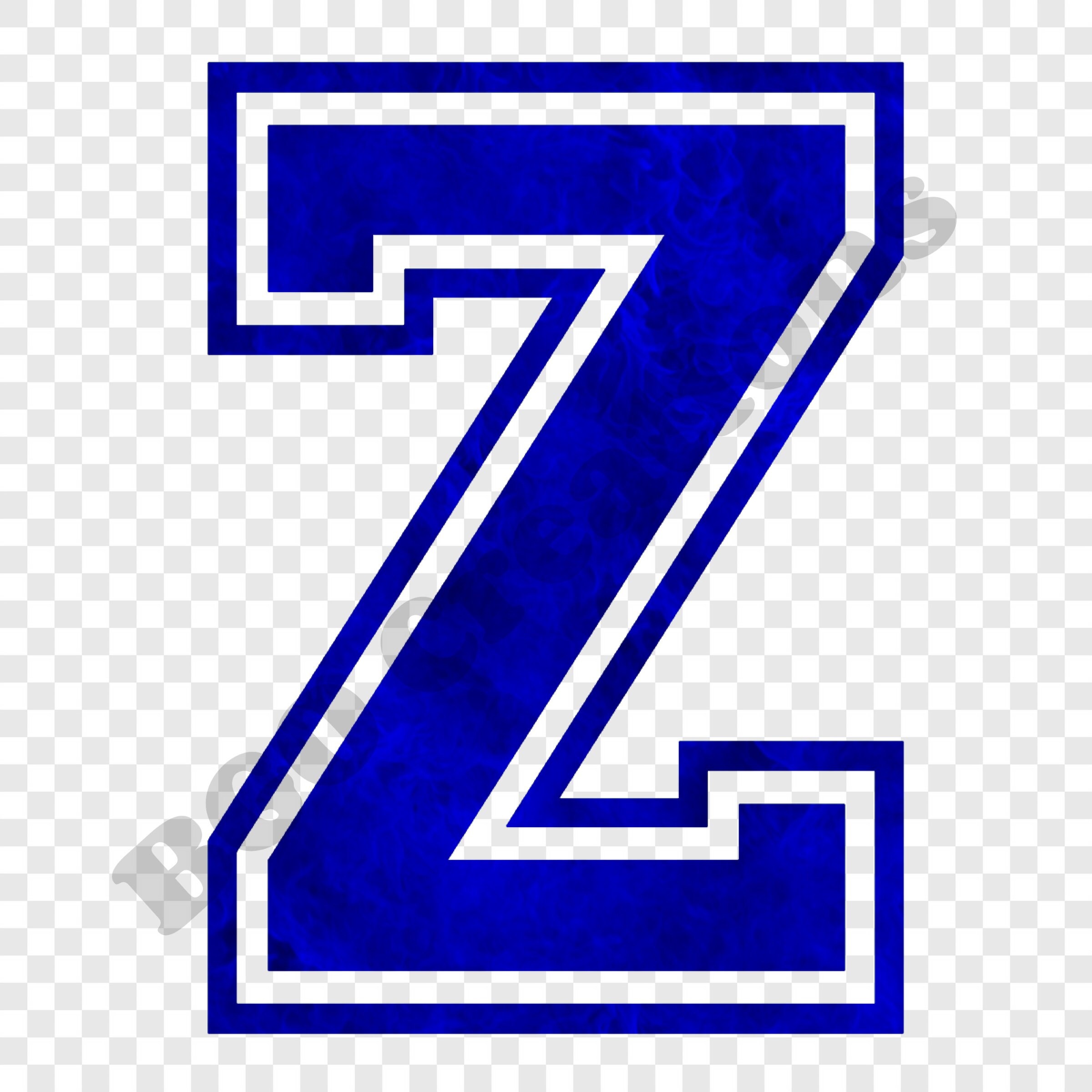 Blue Flames Varsity Sports Alphabet, 26 PNG Letters & 10 Numbers ...
