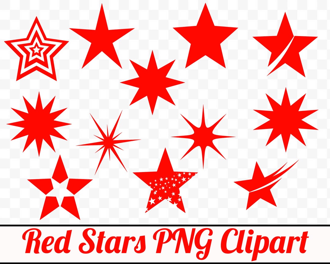 Red Stars PNG Bundle 15 Star Images Printable Stars Clipart - Etsy