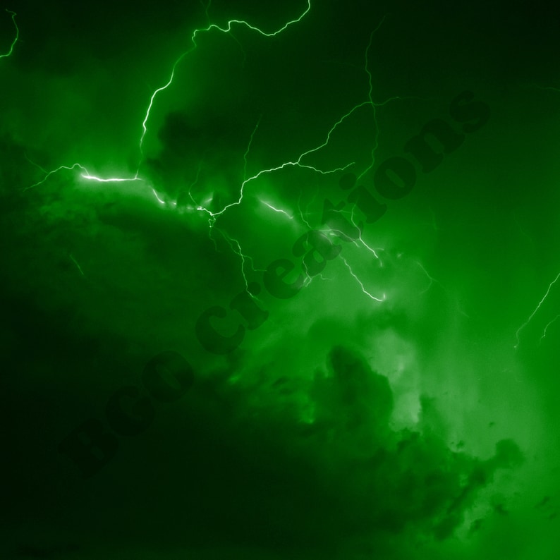 Green Lightning Digital Paper Pack, 5 Photography Background Texture ...