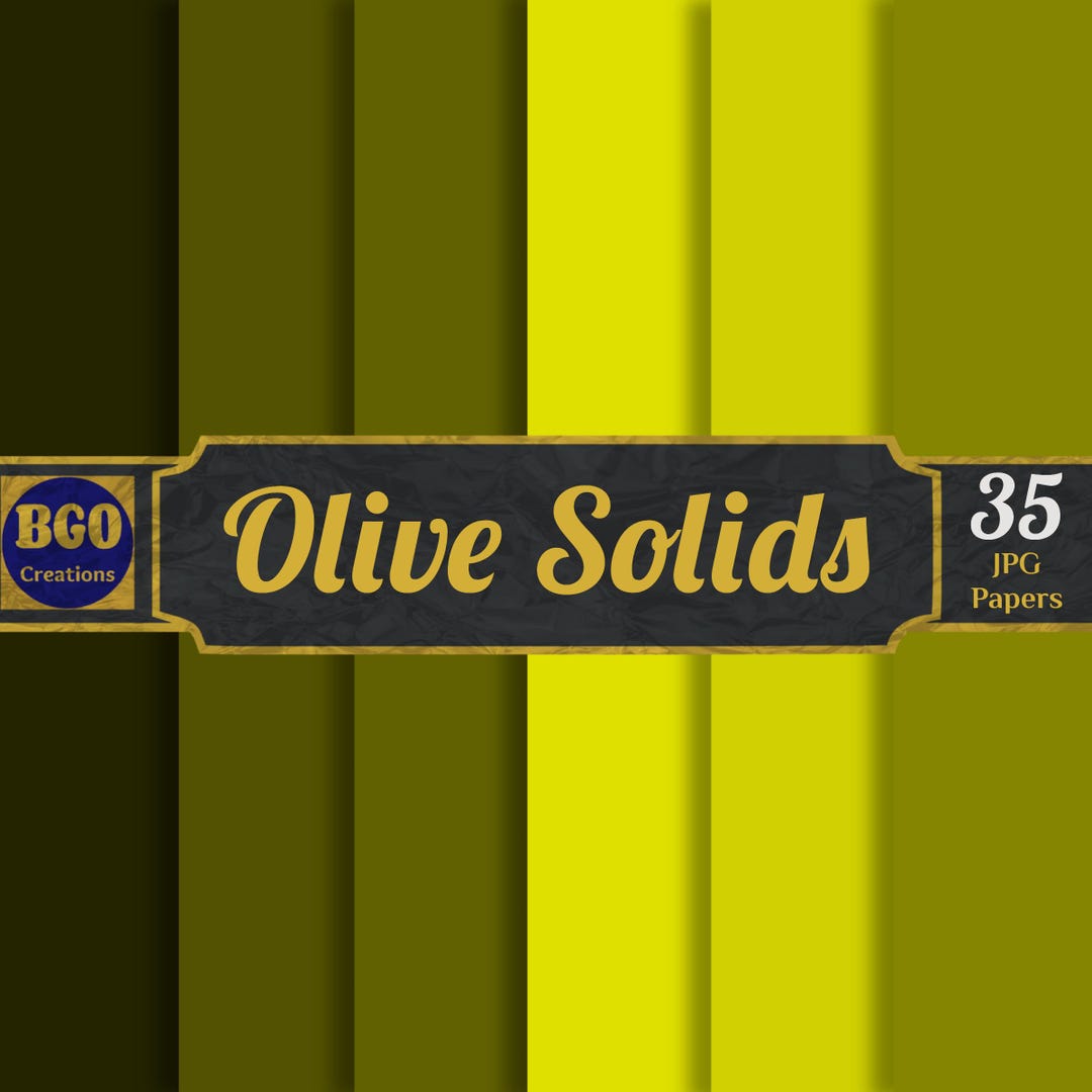 Olive Digital Paper Pack, 35 Shades of Olive Plain Solid Colors ...