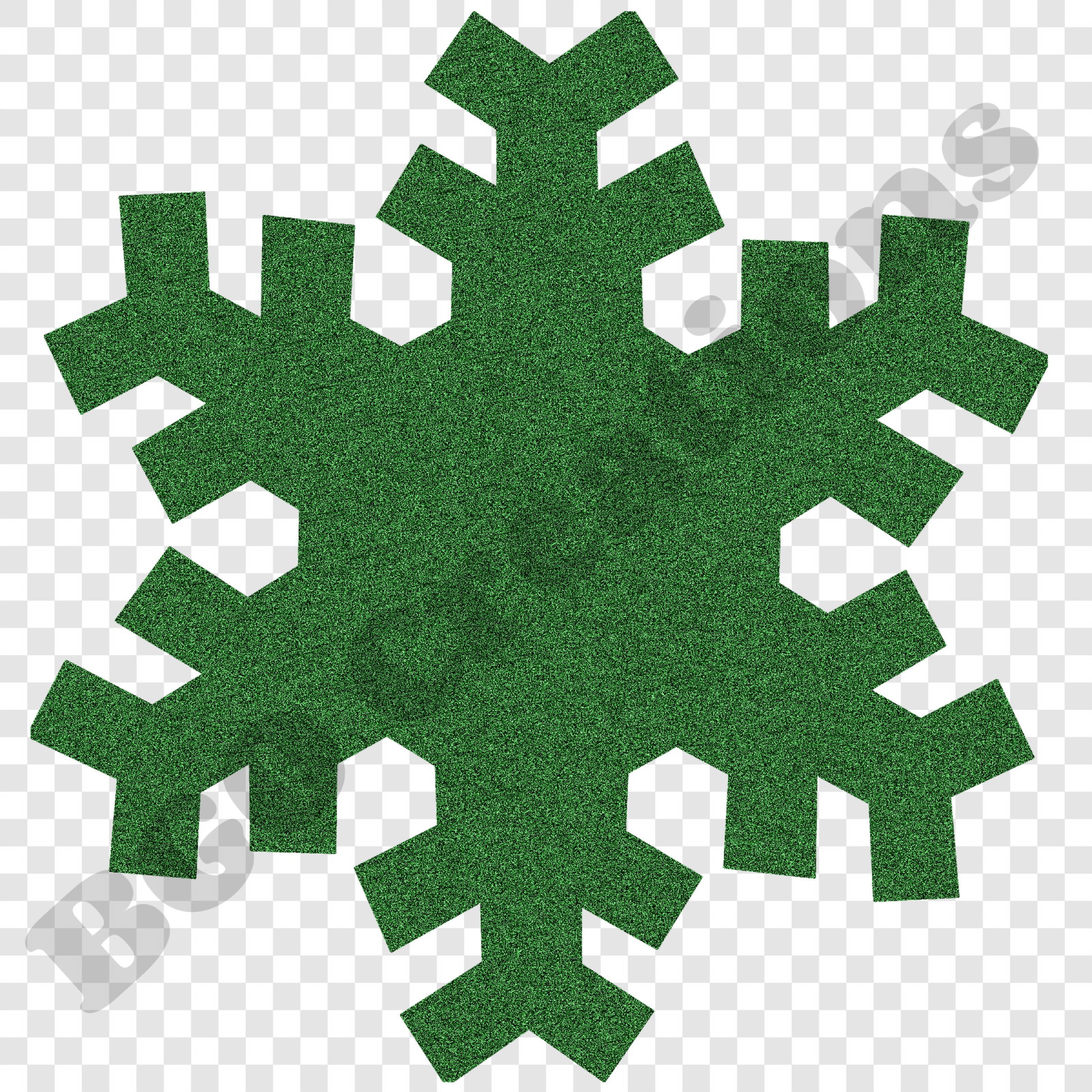 Green Glitter Snowflake PNG Bundle, 7 Snowflake Images, Printable ...