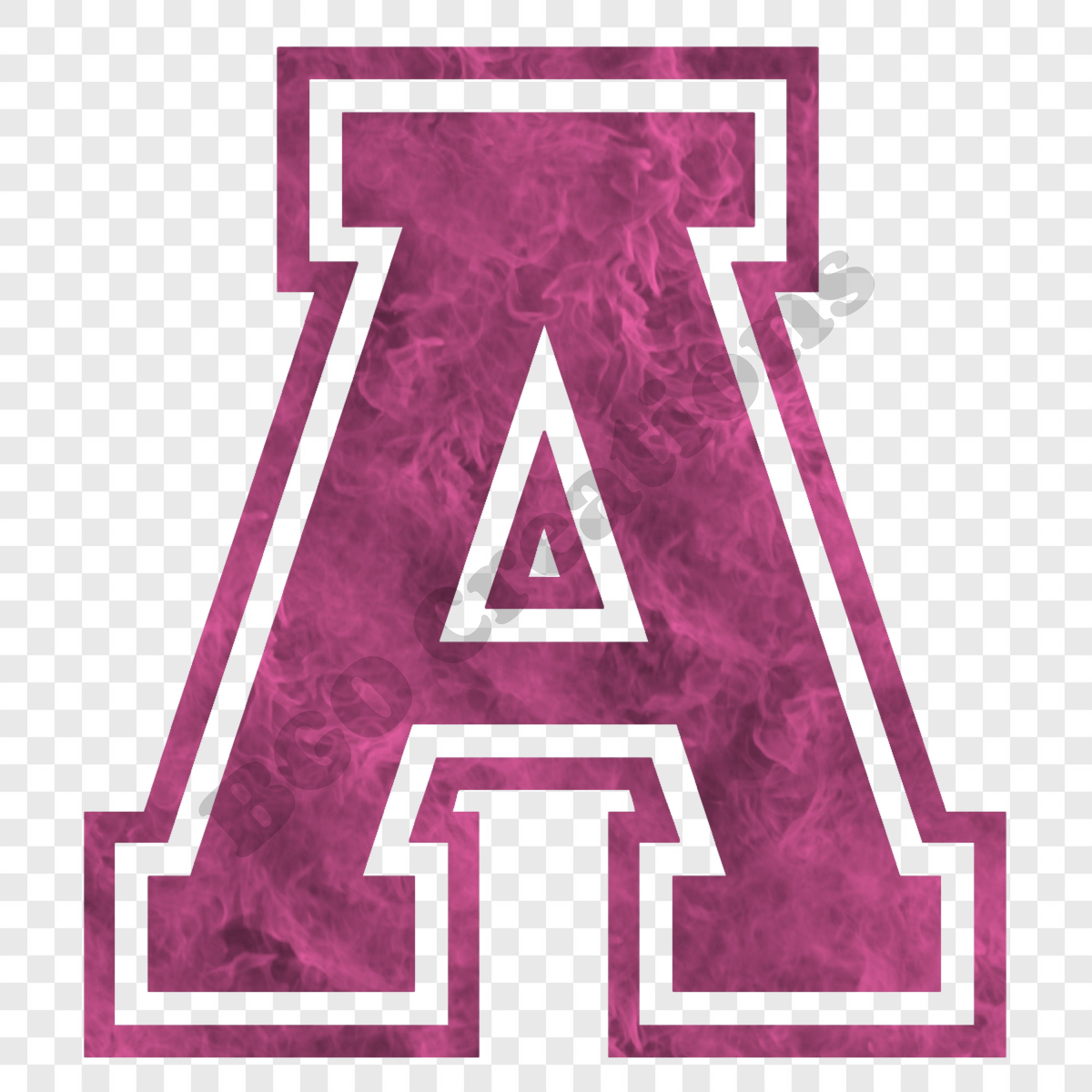 Pink Flames Varsity Sports Alphabet, 26 PNG Letters & 10 Numbers ...