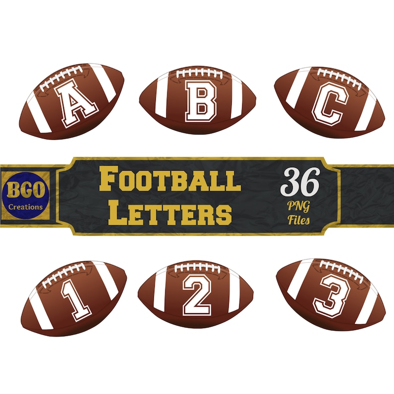 Football Letters, Football PNG Letters, Football Alphabet Monograms ...