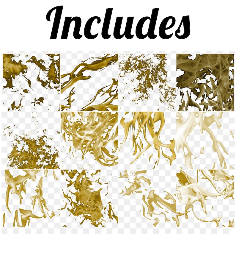 Gold Flames Clip Art, 12 Fire Clipart, Photography Overlays Fire Sparks ...