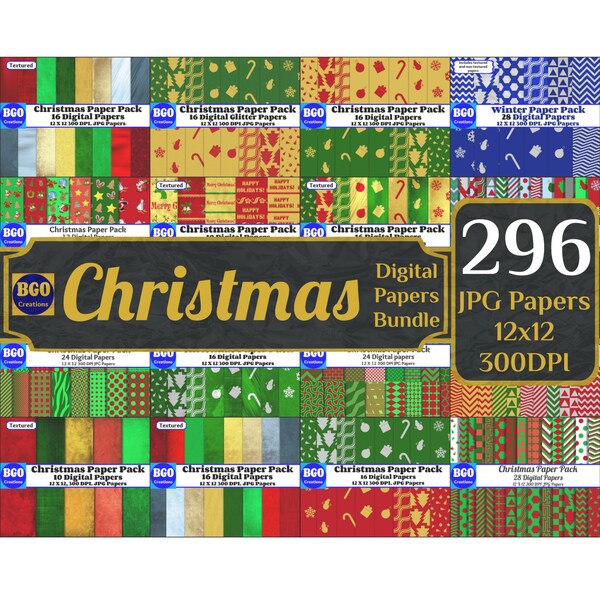 Christmas Paper Pack - Etsy