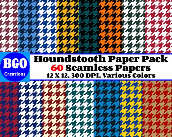 Houndstooth Digital Paper Pack 60 Seamless Pattern Printable | Etsy