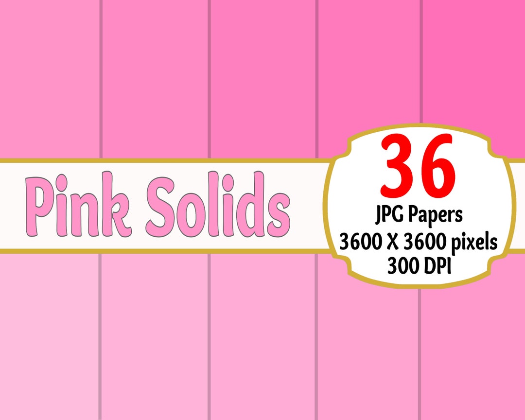 Pink Digital Paper Pack 36 Shades of Pink Plain Solid Colors - Etsy