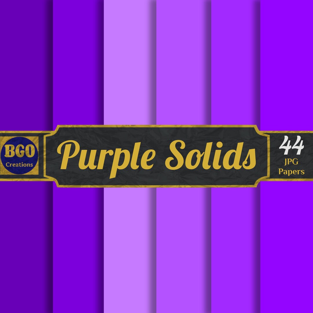 Purple Digital Paper Pack, 44 Shades of Purple Plain Solid Colors ...