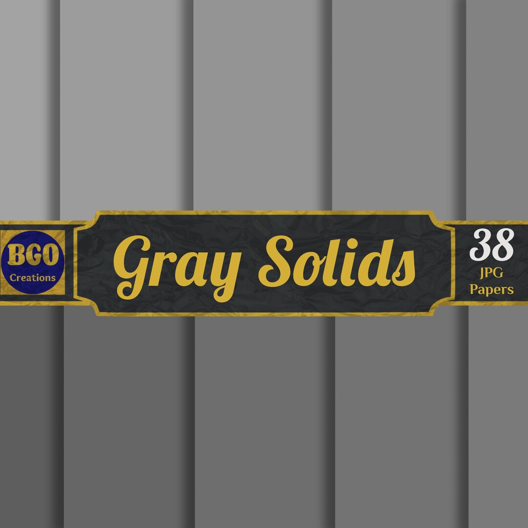 Gray Digital Paper Pack, 38 Shades of Grey Plain Solid Colors ...