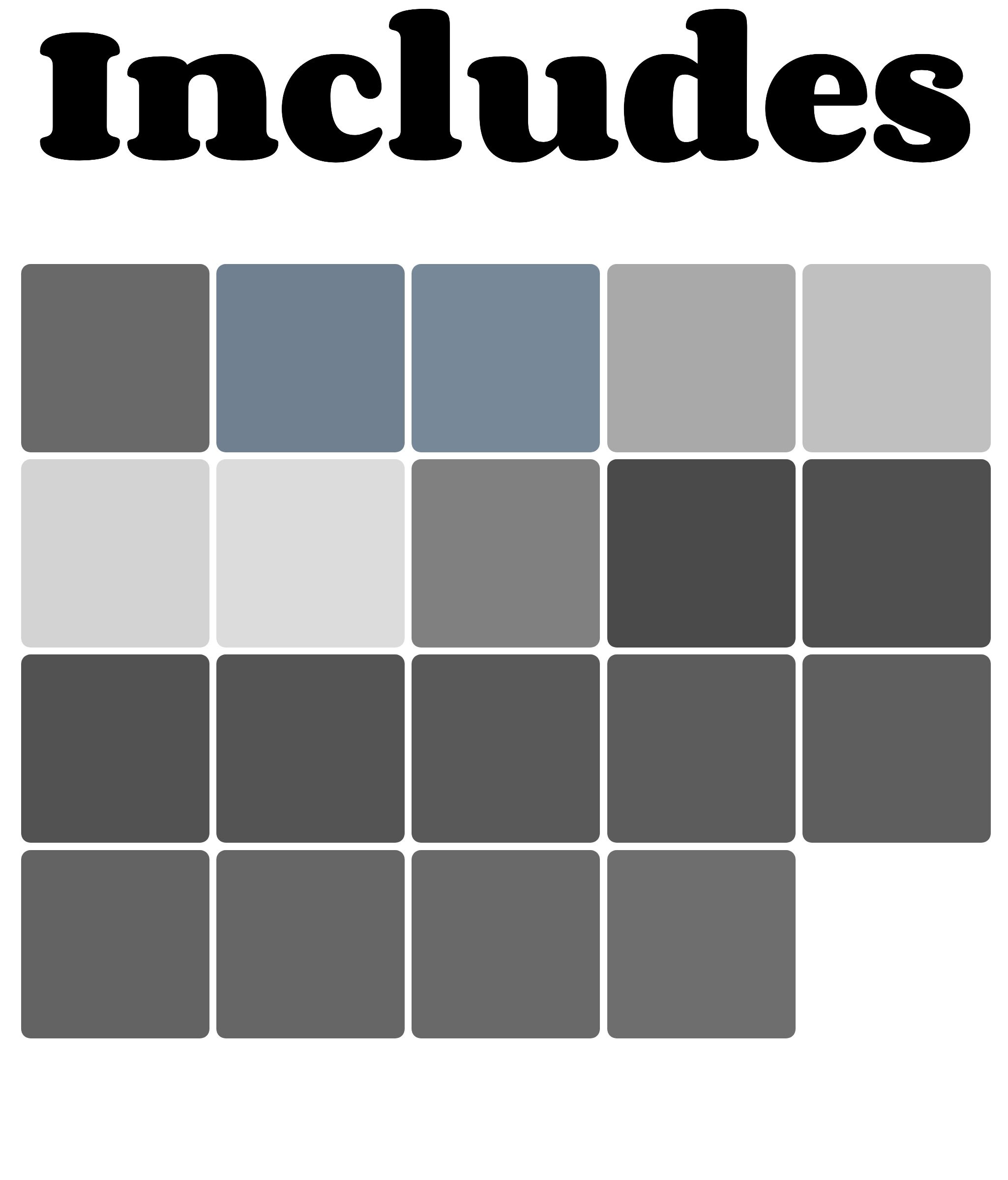 Gray Digital Paper Pack, 38 Shades of Grey Plain Solid Colors ...