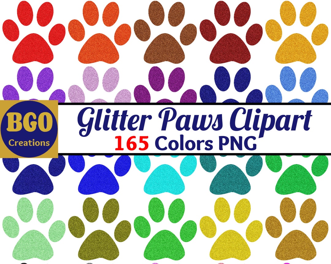Glitter Paw Prints PNG Clip Art Glitter Paws Digital Clipart - Etsy ...