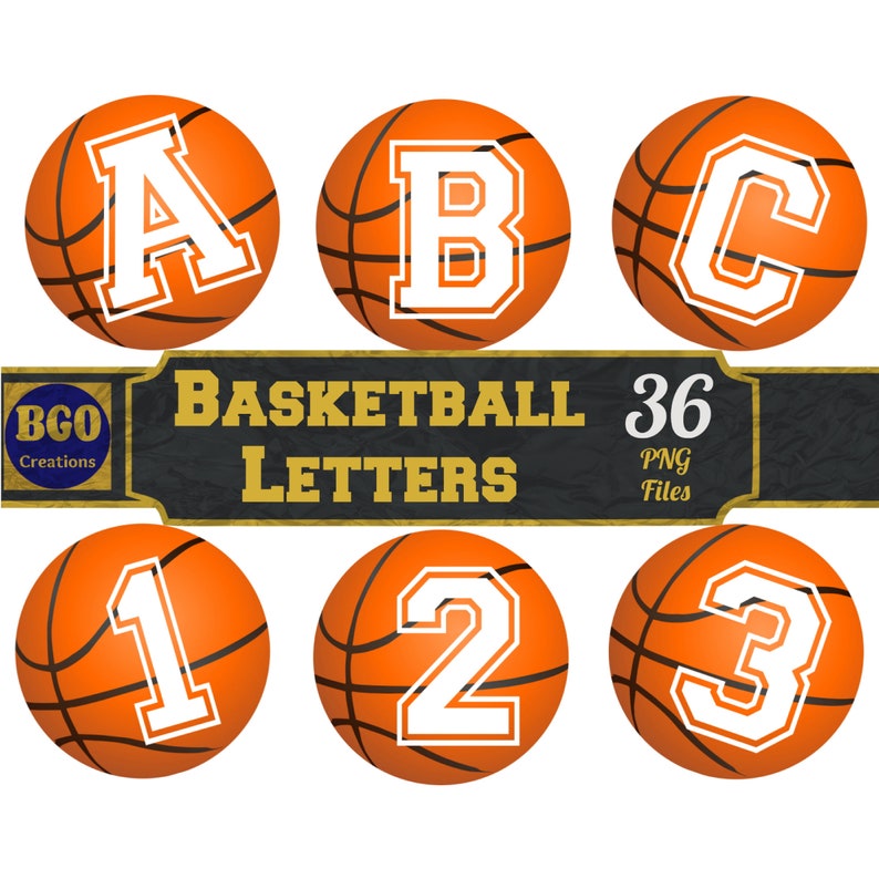 Basketball Letters, Basketball PNG Letters, Basketball Alphabet ...