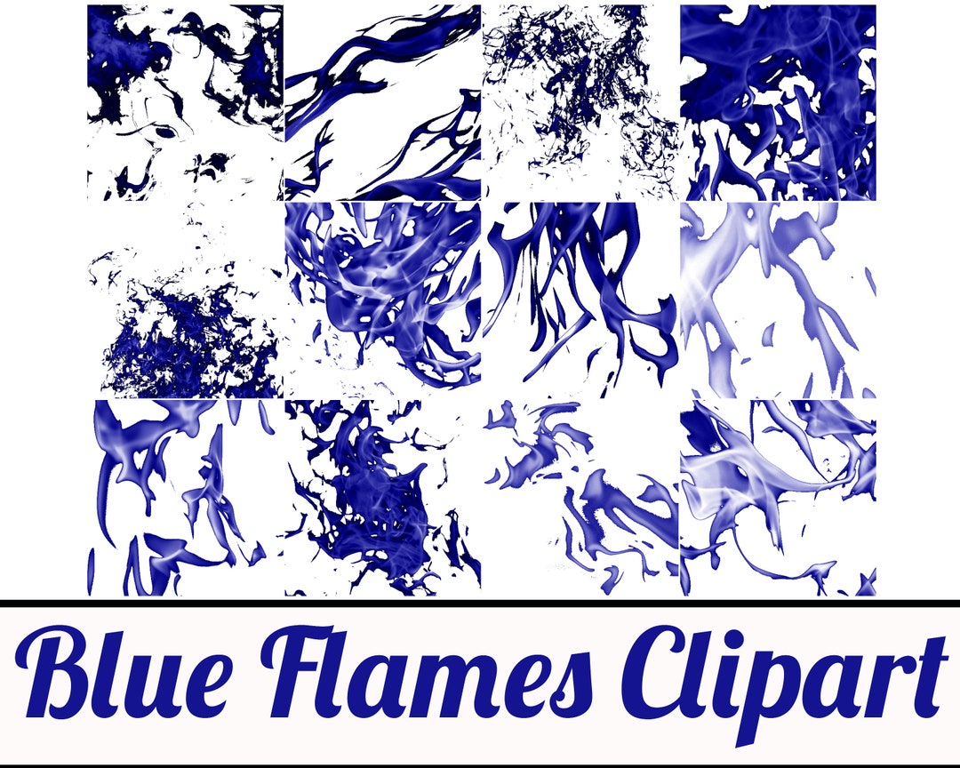 Blue Flames PNG Clipart 12 Fire Photography Overlays Fire - Etsy