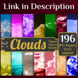 Blue Clouds Digital Paper Pack 14 Scrapbooking Papers Cloud - Etsy