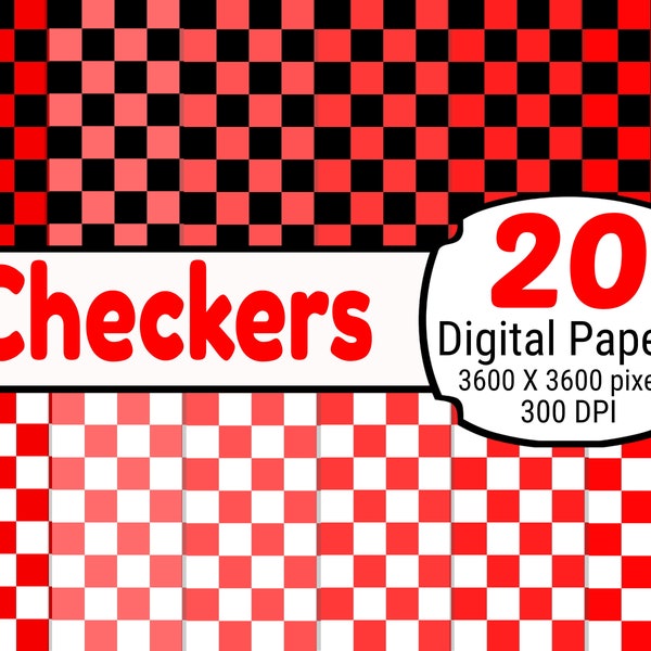 Red Checkers - Etsy