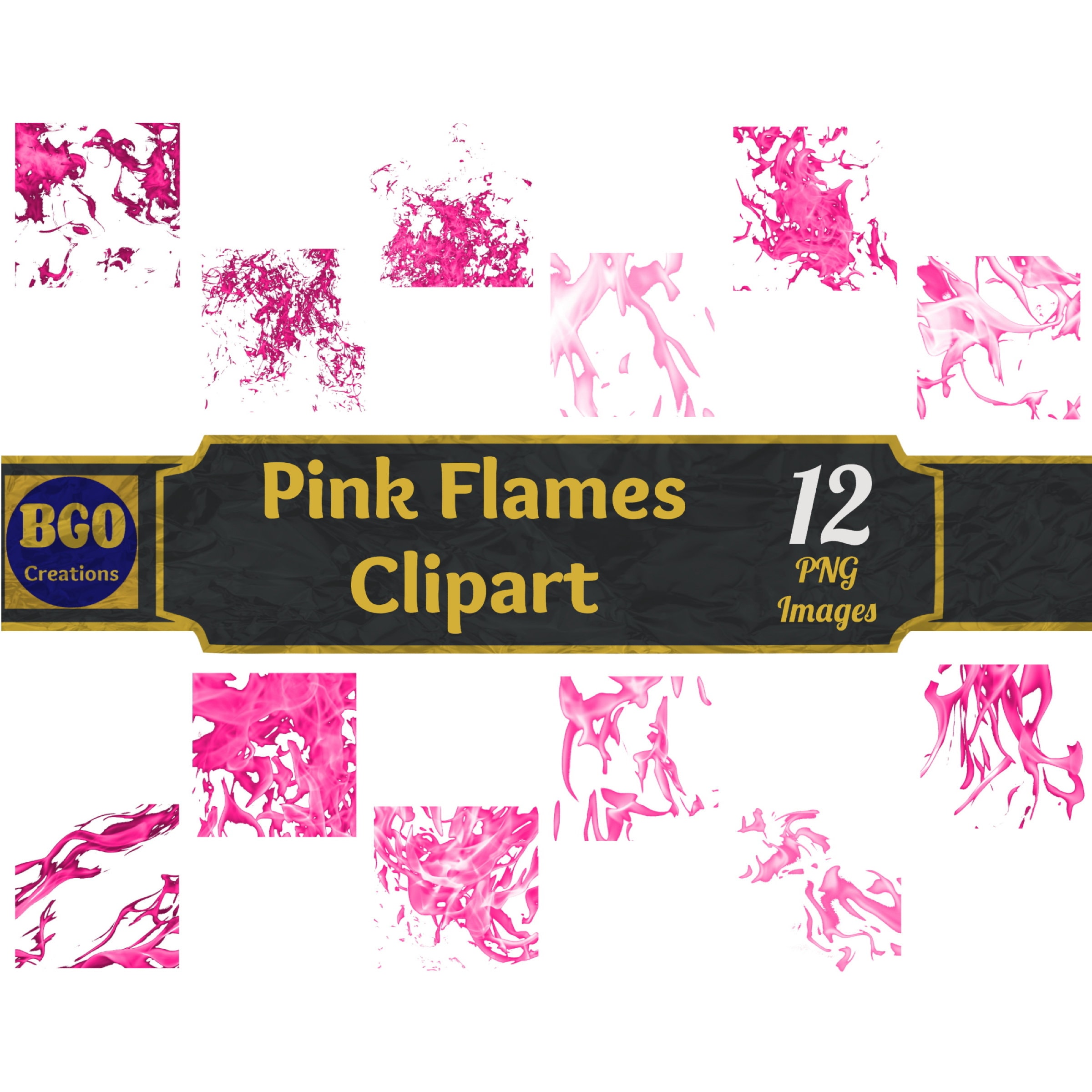 Pink Flames Clip Art, 12 Fire Clipart, Photography Overlays Fire Sparks ...