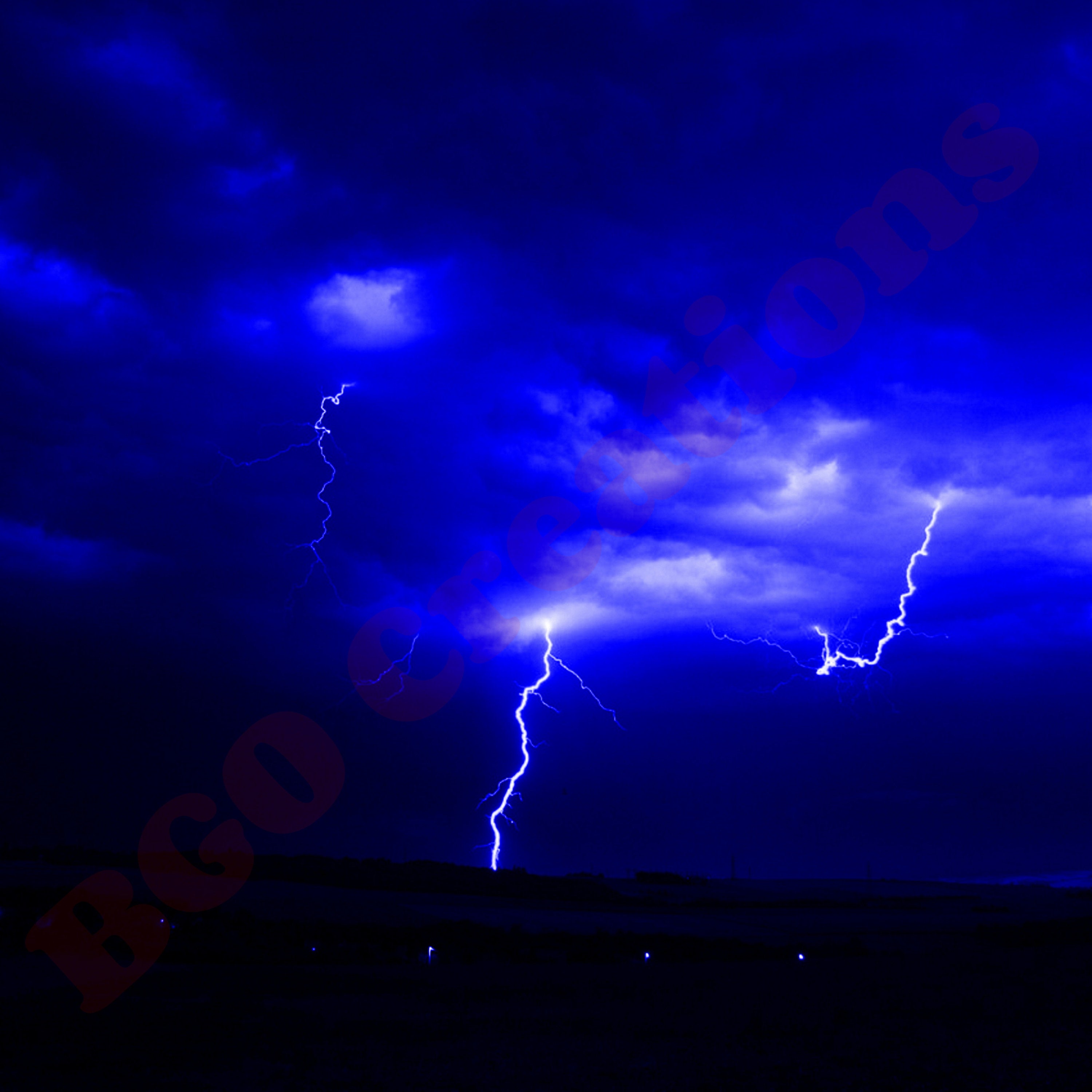 Blue Lightning Digital Paper Pack, 5 PNG Photography Background Texture ...