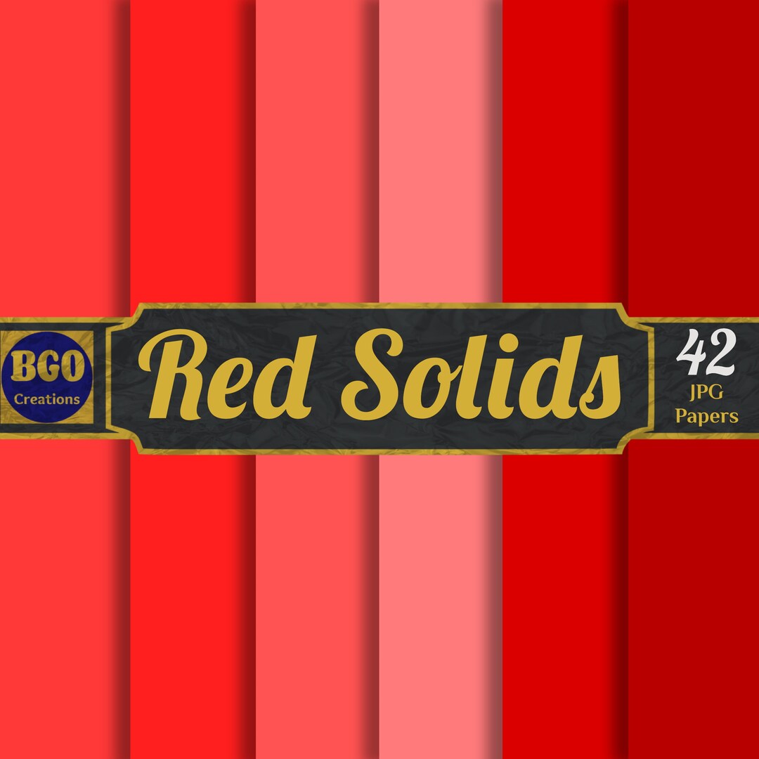 Red Digital Paper Pack, 42 Shades of Red Plain Solid Colors, Printable ...