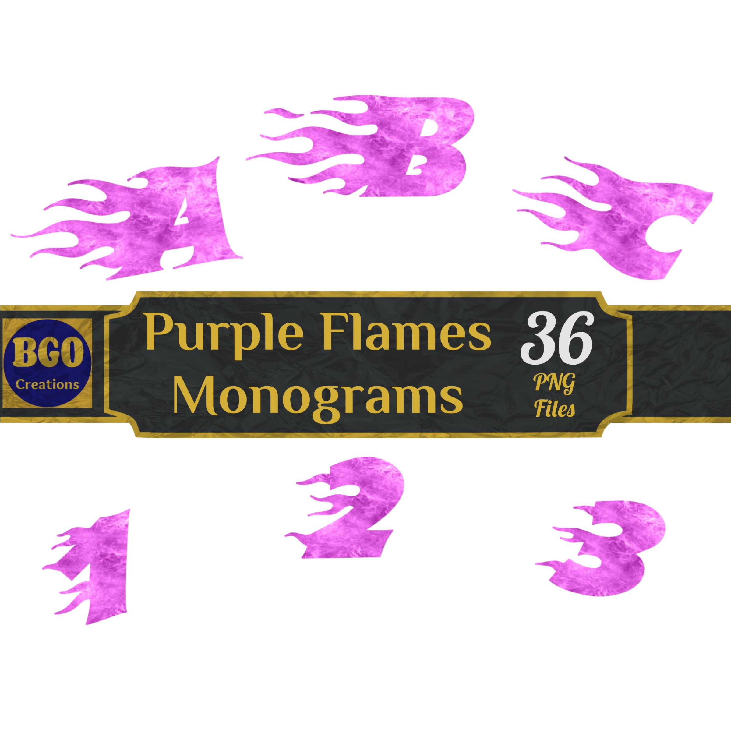 Purple Flame Letters, Flame PNG Letters, Flame Monogram, Flames ...