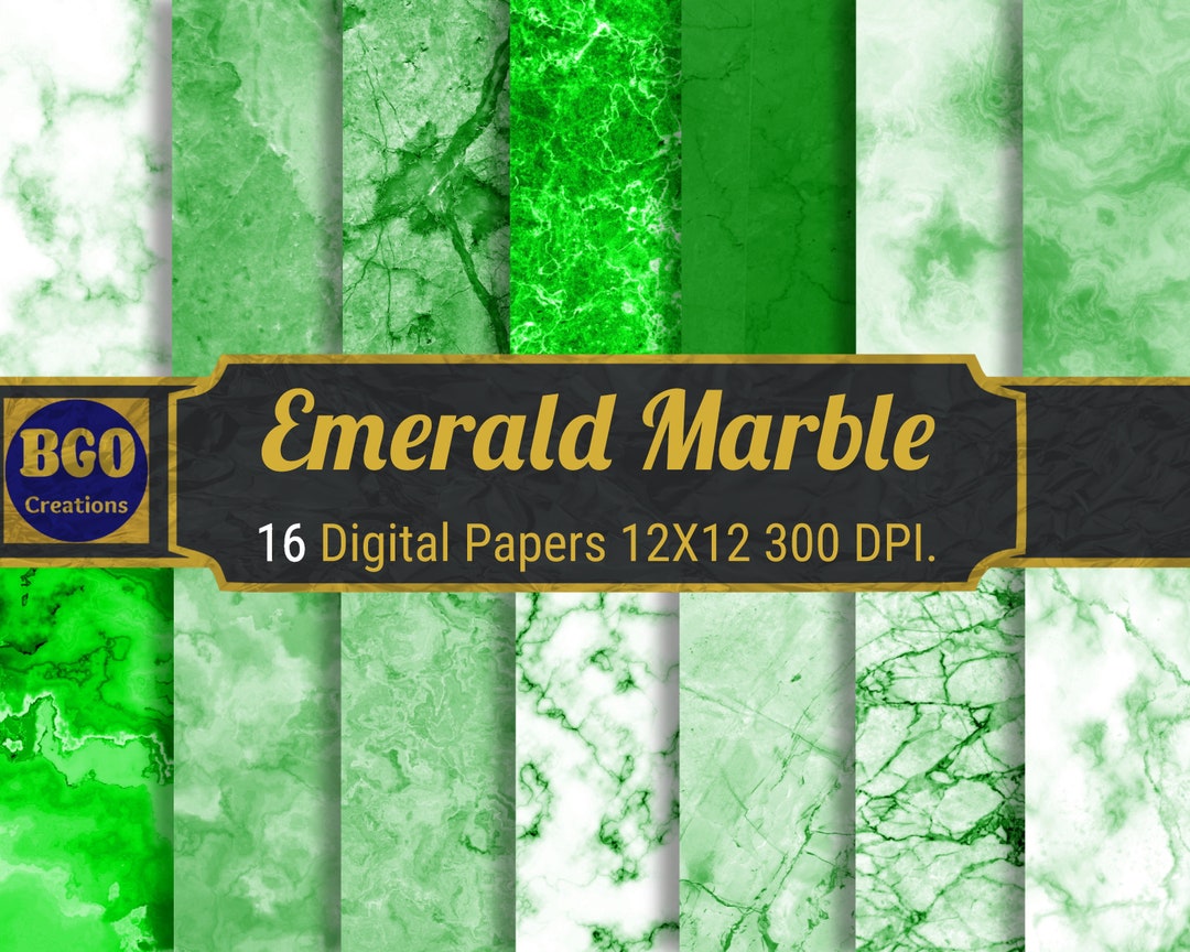 Emerald Green Marble Digital Paper Pack 16 Scrapbooking - Etsy
