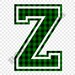 Green Gingham Varsity Sports Alphabet, 26 PNG Letters & 10 Numbers ...