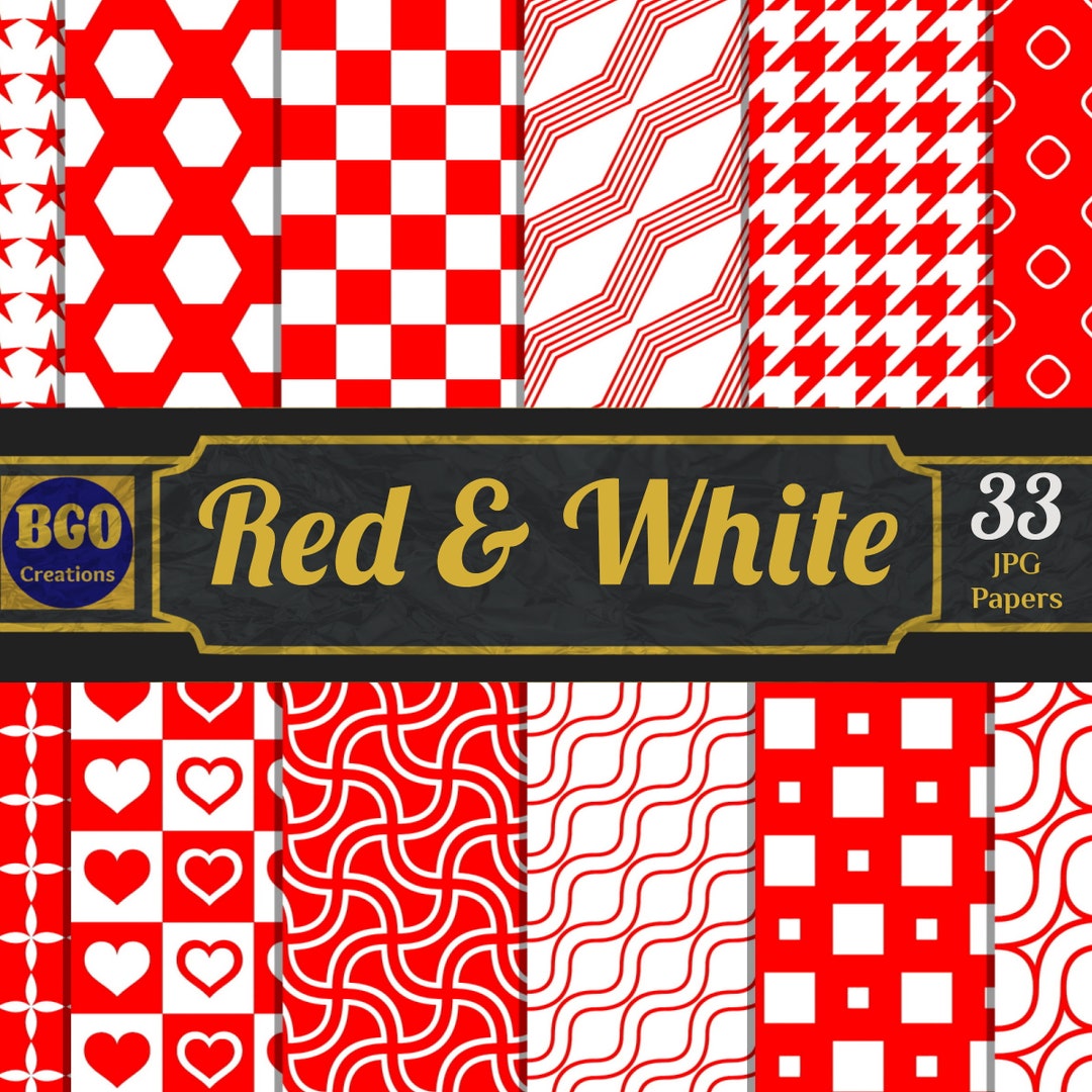 Red Patterns, Shades of Red Backgrounds, 33 Seamless Digital Papers ...