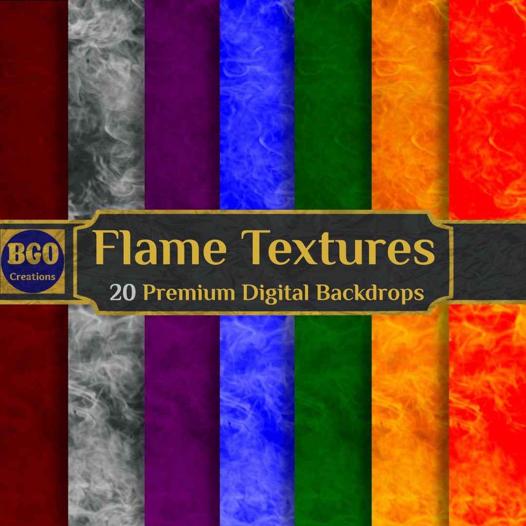 Flames Digital Backdrops, 20 Fire Textures, Flame Overlays, Studio ...