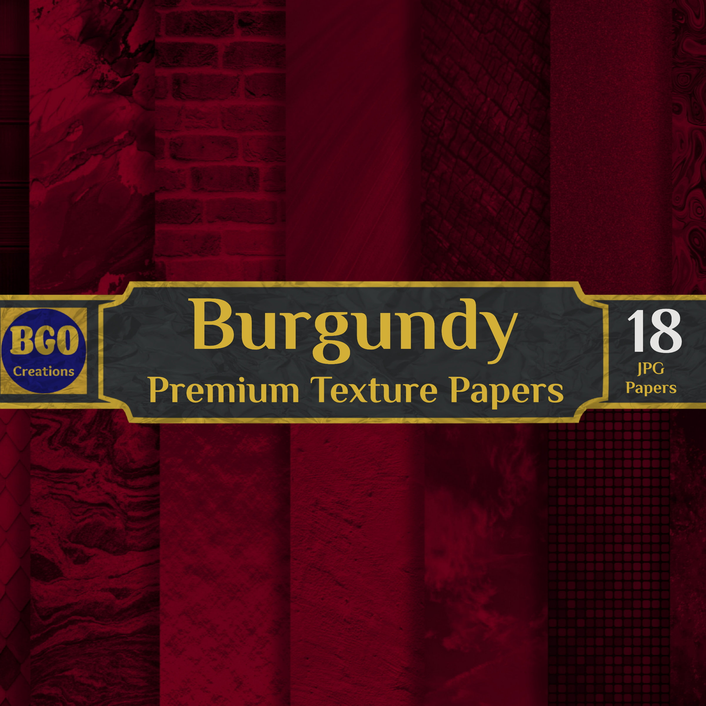 Distressed Burgundy Digital Paper Pack, 18 Burgundy Textures Vintage ...