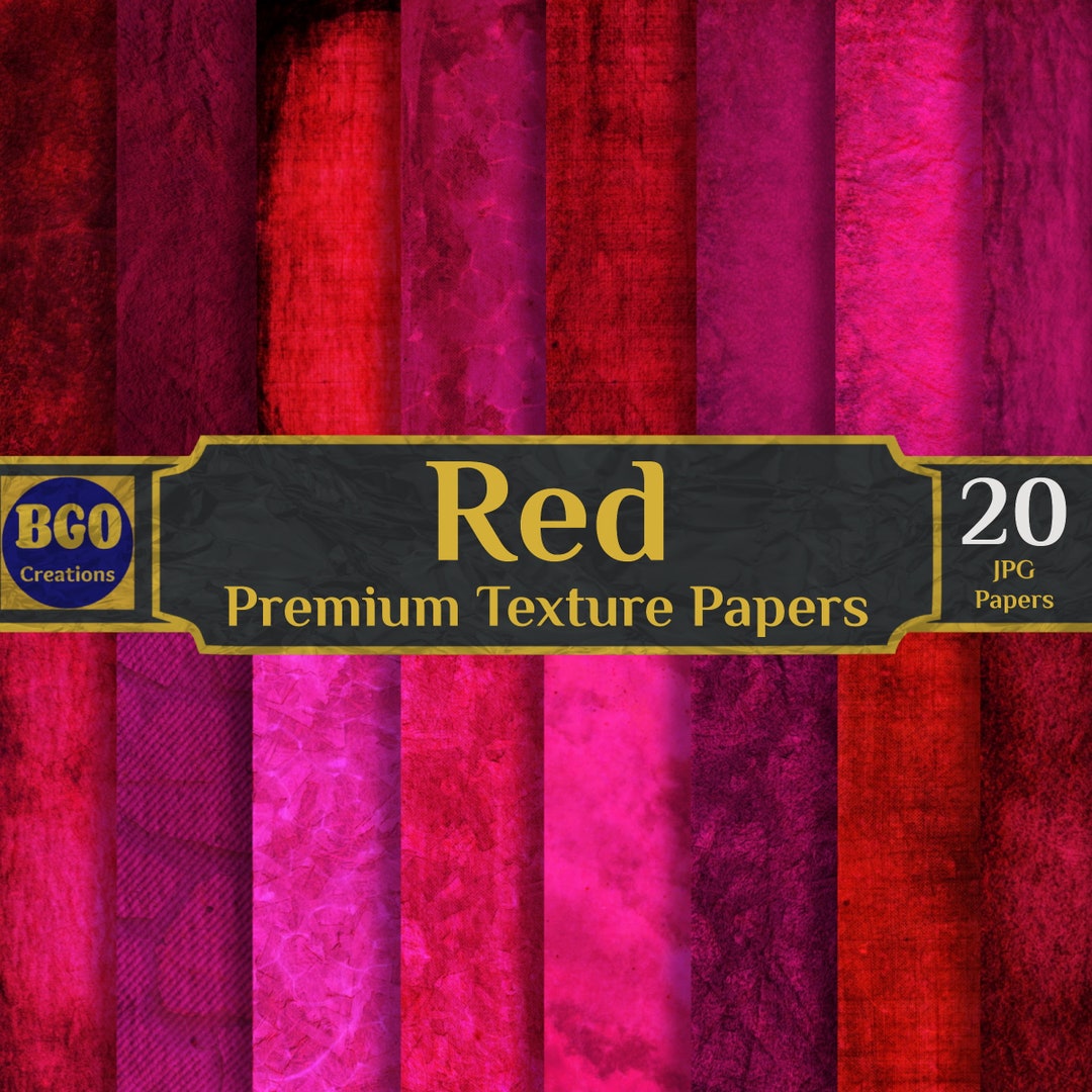 Rich Red Textures Digital Paper, Shades of Red Paper 20 Distressed Red ...