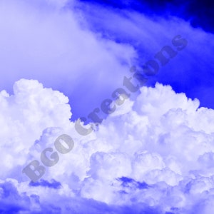 Navy Blue Clouds Digital Paper Pack, 14 Scrapbooking Papers, Cloud ...