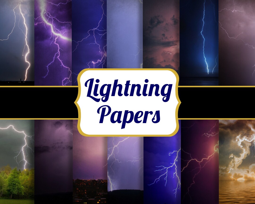 Lightning Digital Paper Pack 14 Textured Scrapbooking Papers - Etsy