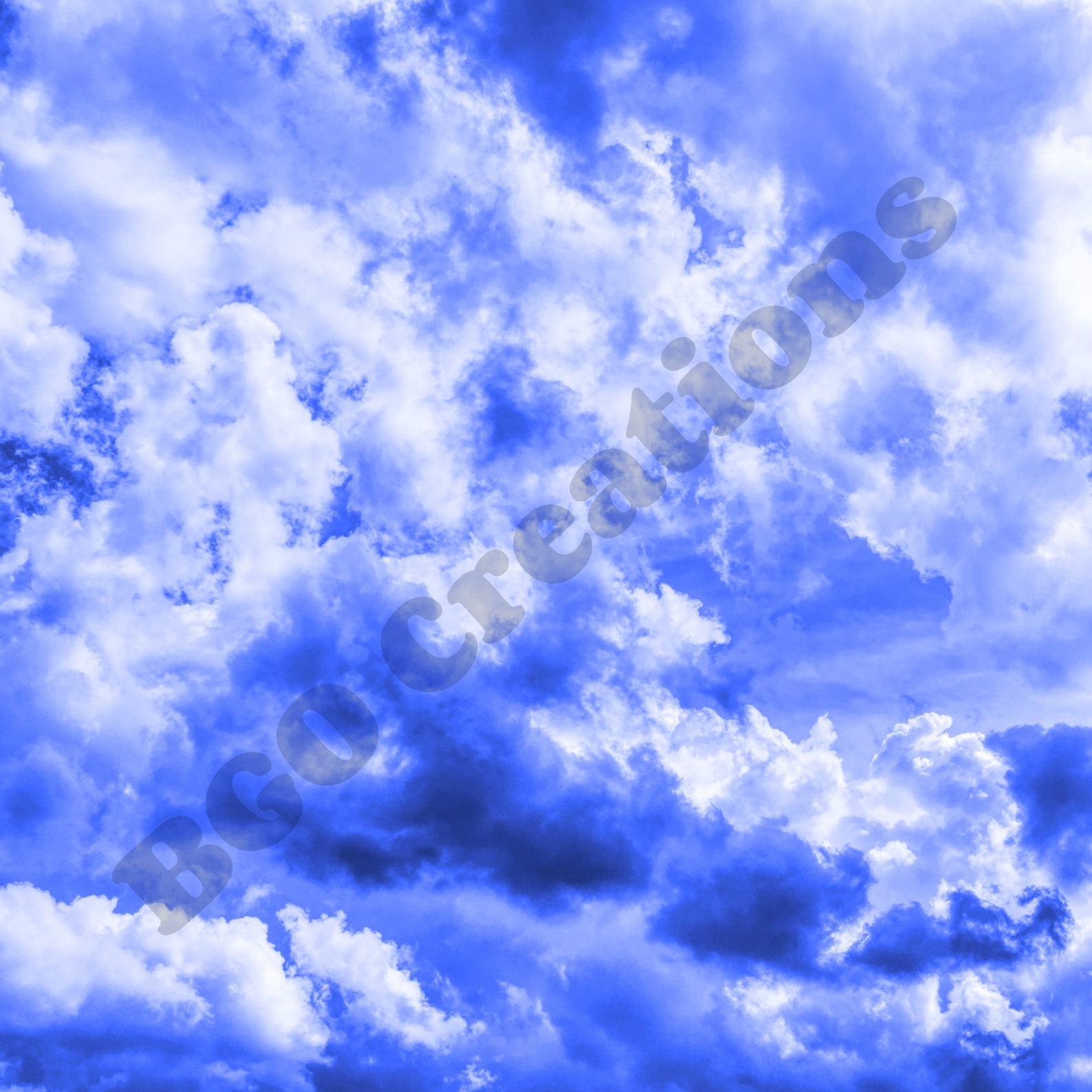 Blue Clouds Digital Paper Pack, 14 Scrapbooking Papers, Cloud Textures ...