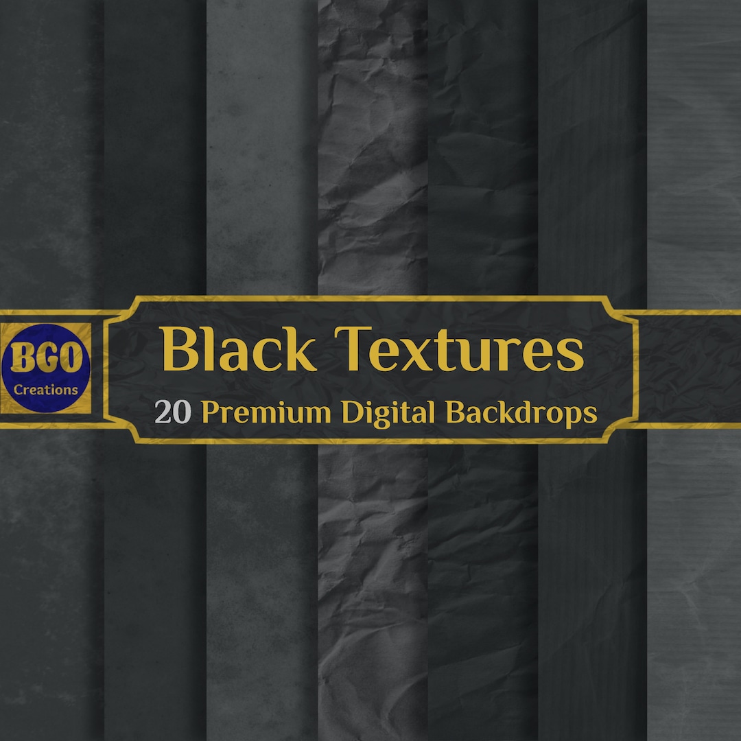 Black Digital Backdrops, 20 Fine Art Textures, Distressed Black ...