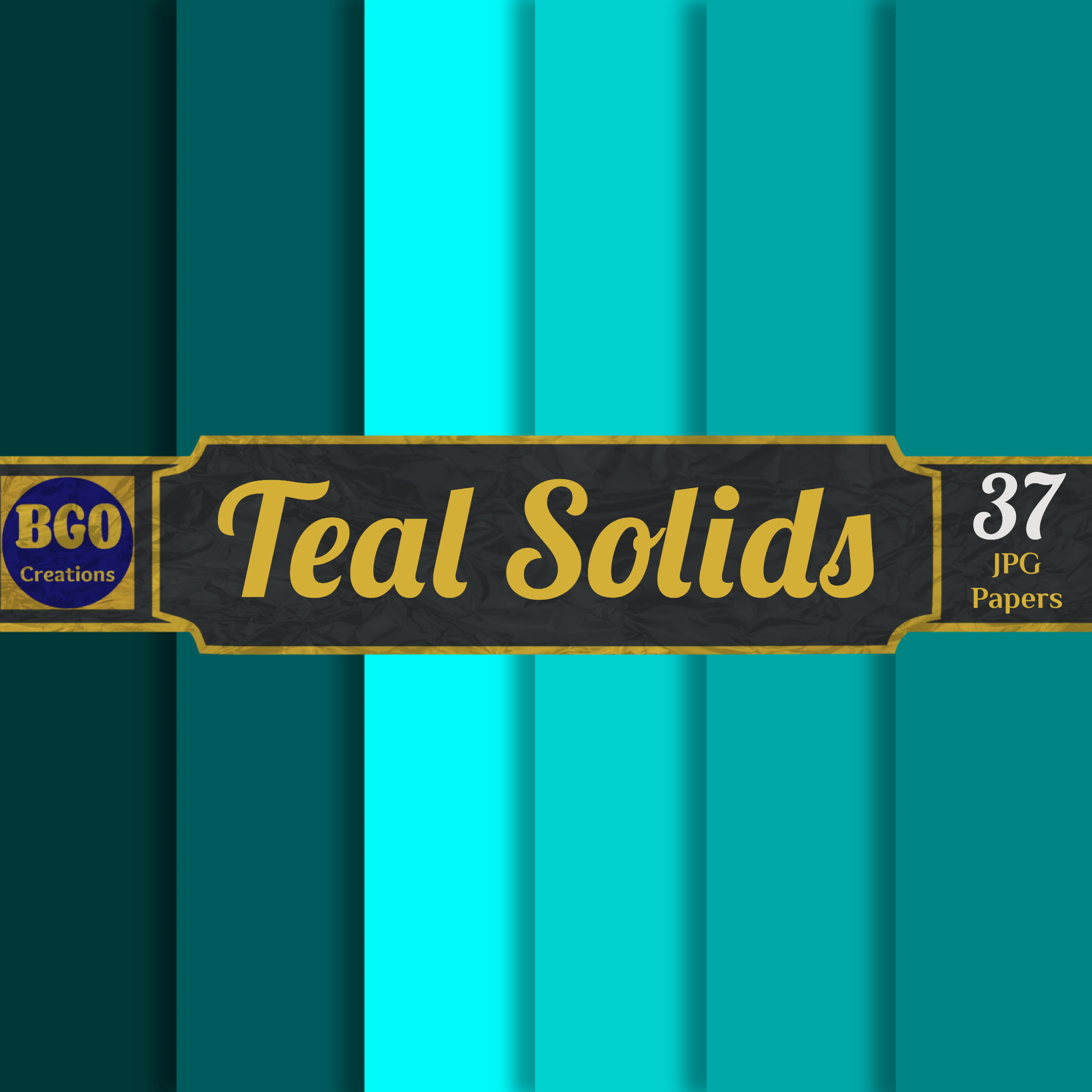 Teal Digital Paper Pack, 37 Shades of Teal Plain Solid Colors ...