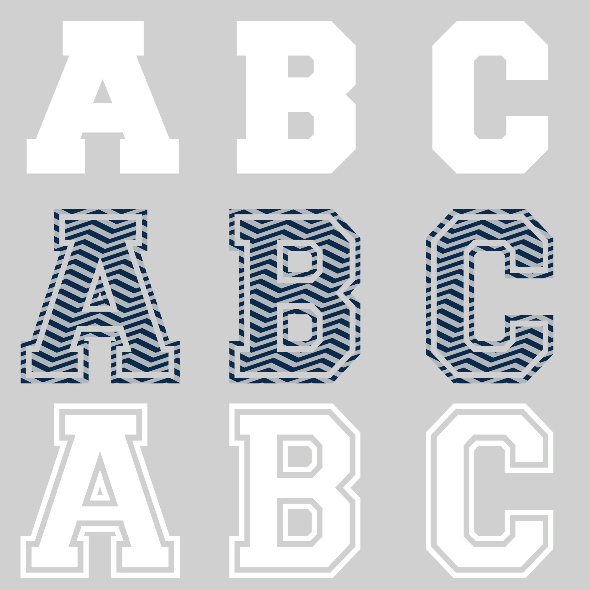 Blue & Silver Digital Football Alphabet, Sports Letters/numbers, 12 ...