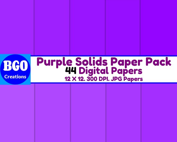 Purple Digital Paper Pack 44 Shades of Solid Purple Colors | Etsy