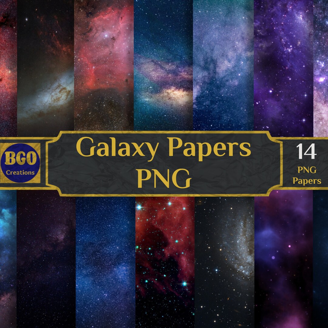 14 Galaxy Digital Papers Pack, PNG Scrapbooking Paper, Stardust ...