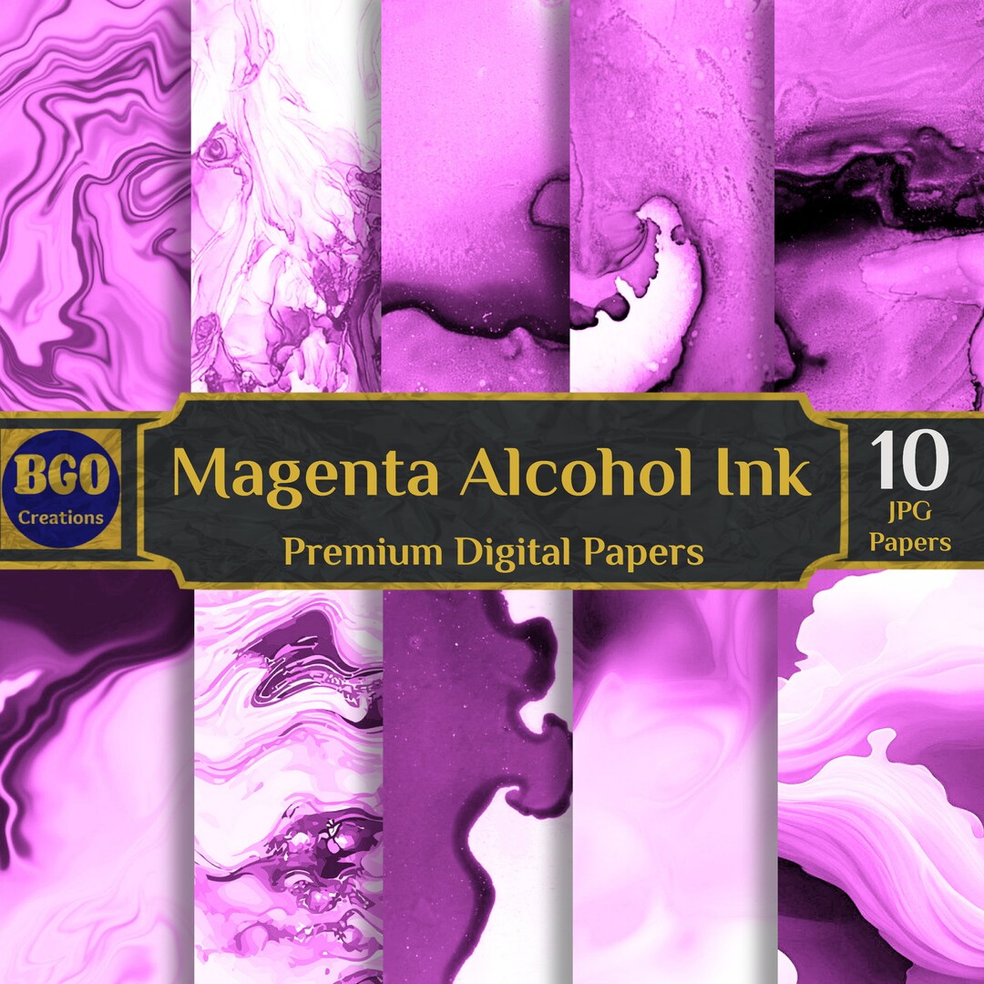 Magenta Alcohol Ink Digital Paper Pack, 10 Magenta Texture JPG Papers ...