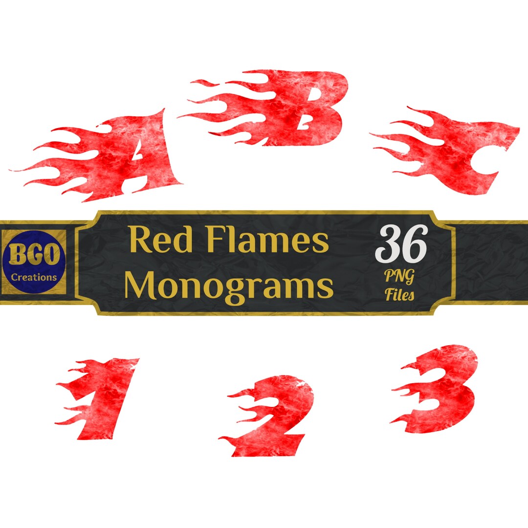 Red Flame Letters, Flame Texture PNG Letters, Flame Monogram, Flames ...