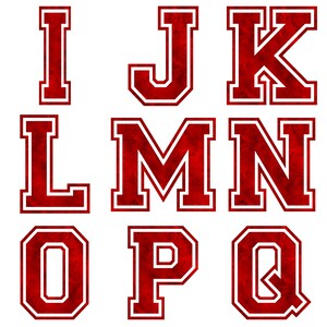 Red Flames Varsity Sports Alphabet 26 PNG Letters & 10 - Etsy