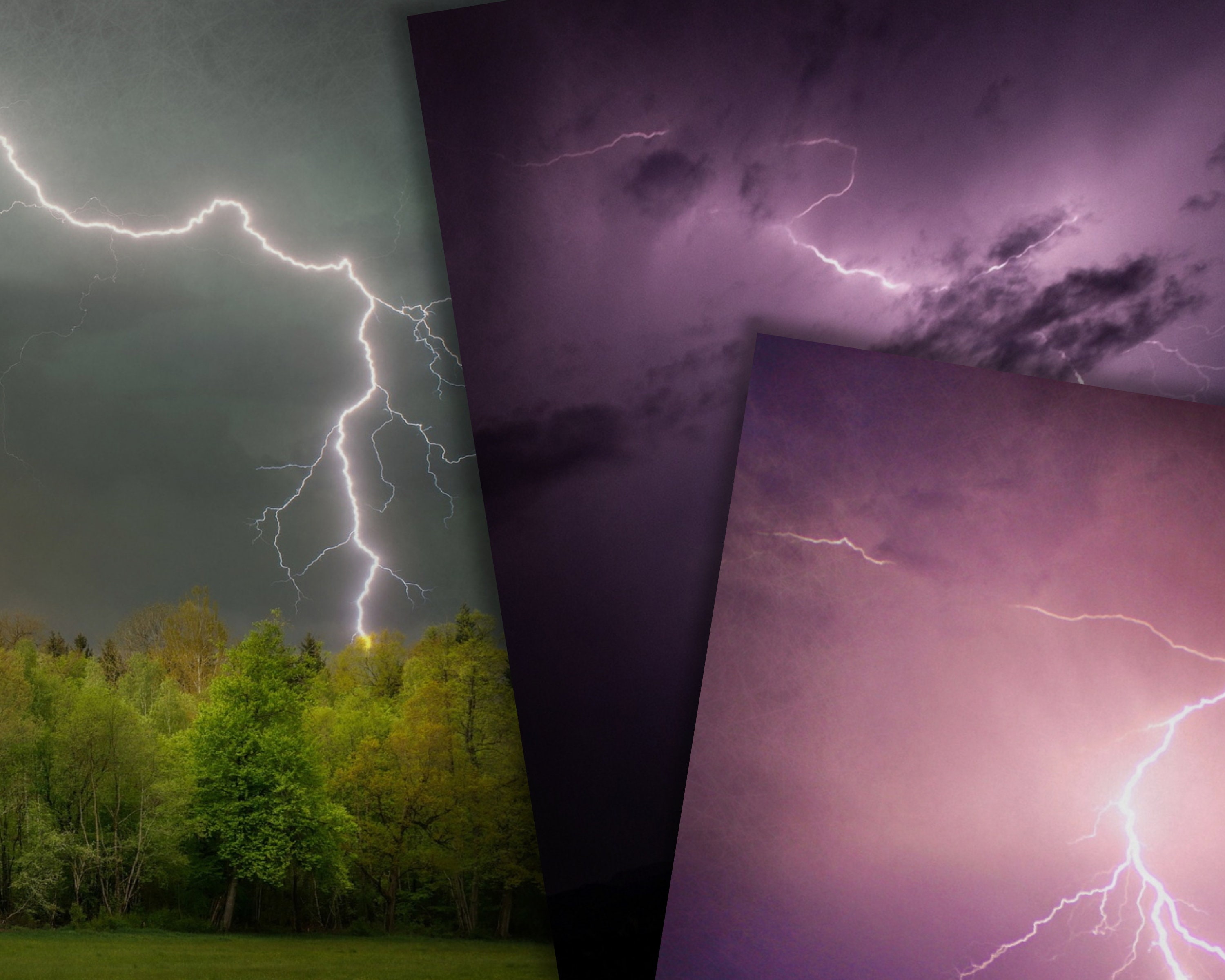 Lightning Digital Paper Pack, 14 Textured Scrapbooking Papers, Stormy ...