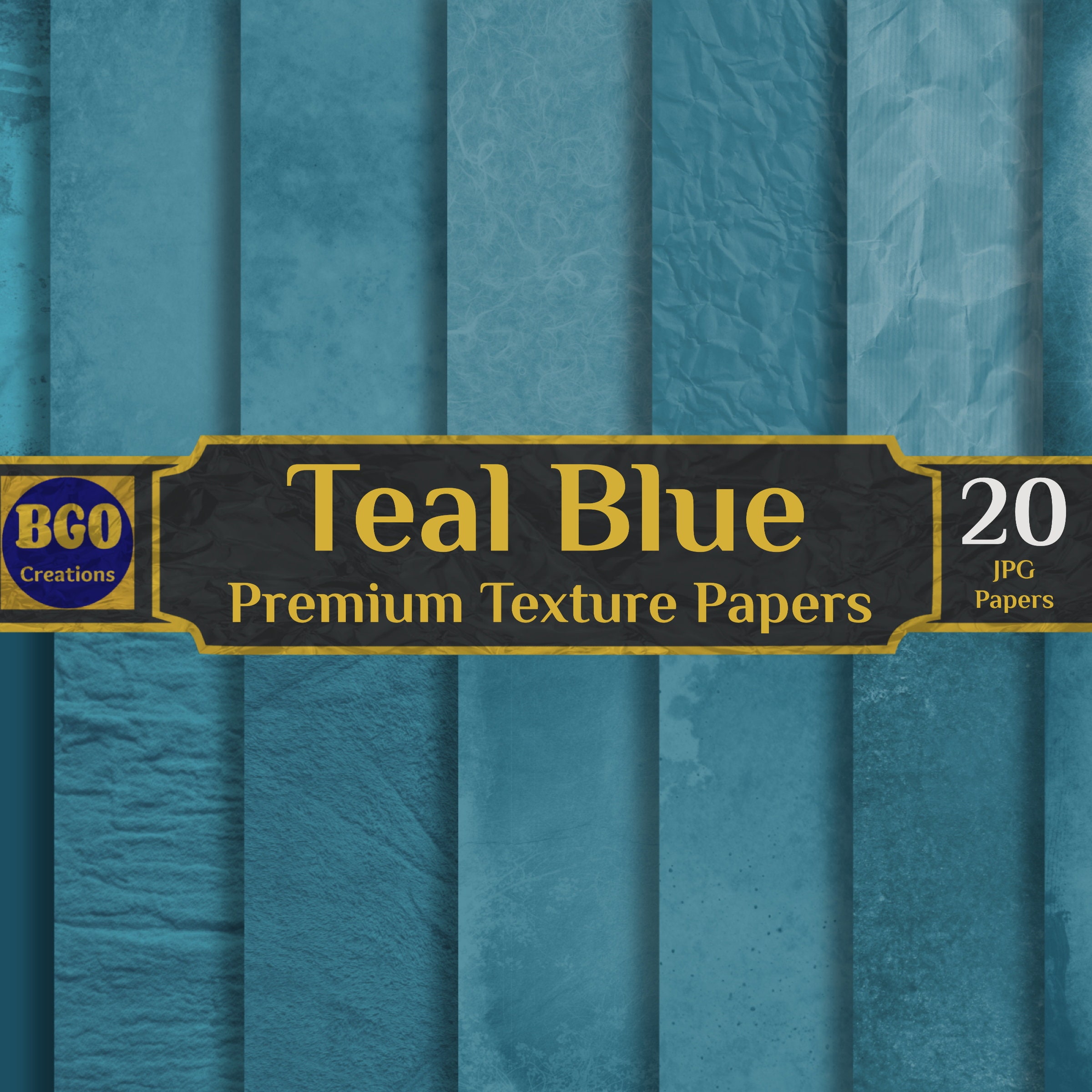 Distressed Teal Blue Digital Paper Pack, 20 Blue Teal Textures ...