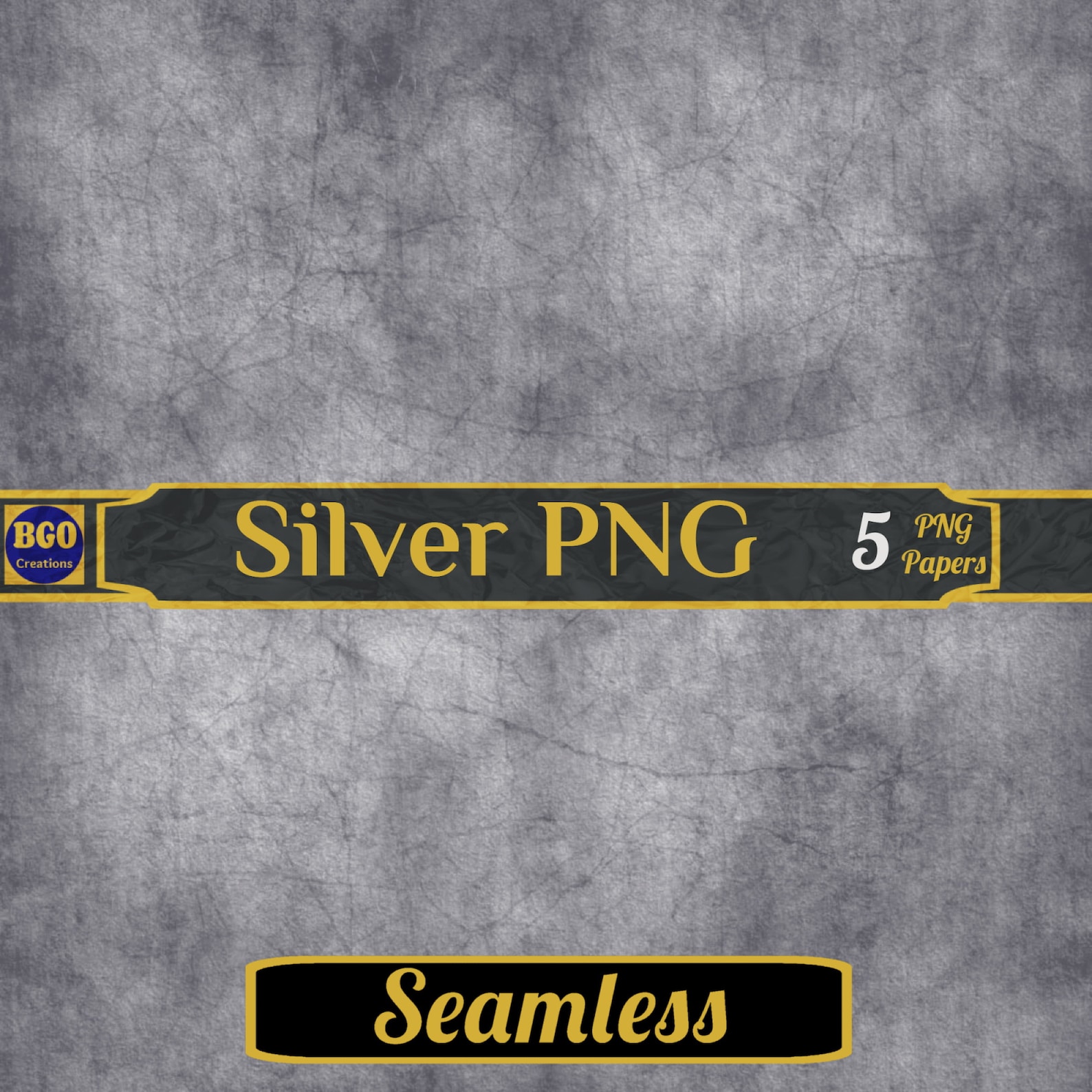 Seamless Distressed Silver Textures PNG Digital Paper Pack, 5 PNG ...