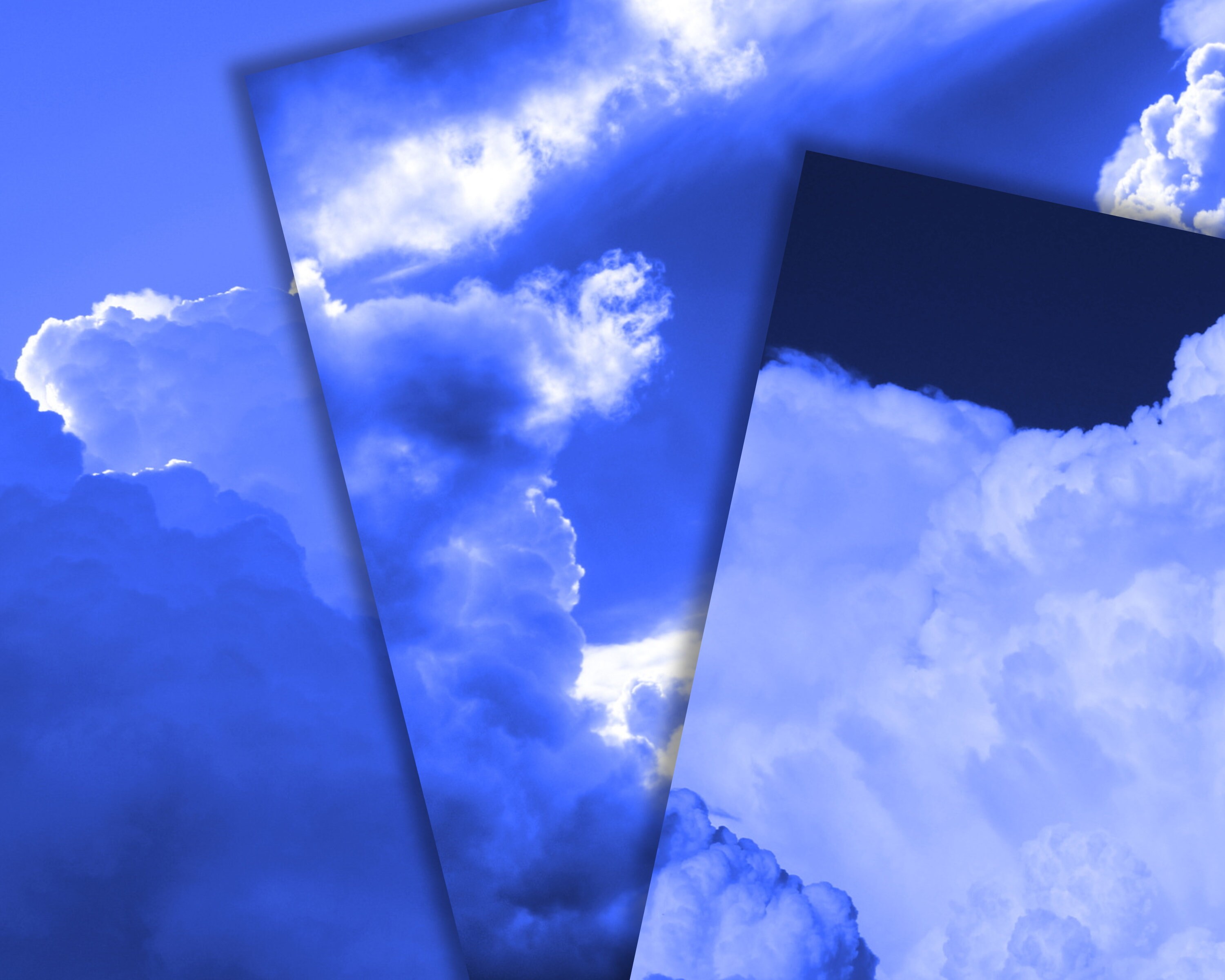 Blue Clouds Digital Paper Pack, 14 Scrapbooking Papers, Cloud Texture ...