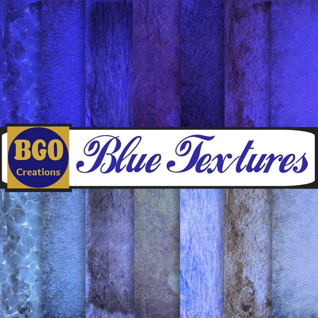Lustrous Blue Textures Digital Paper, Shades of Blue Paper Pack, 20 ...