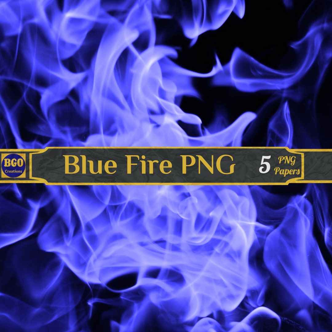 Blue Flames Digital Paper Pack, 5 PNG Photography Smoke Background ...