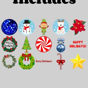 Christmas PNG Clip Art Bundle, 40 Christmas Images, Commercial Use, Big ...