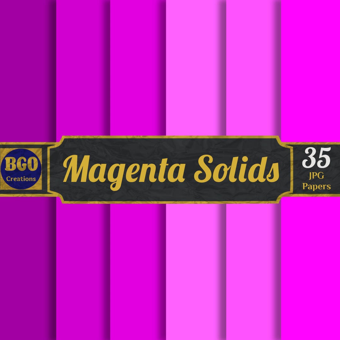 Magenta Digital Paper Pack, 35 Shades of Magenta Plain Solid Colors ...
